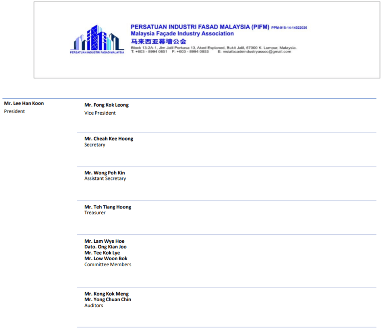 About Us – Malaysia Facade Industry Association